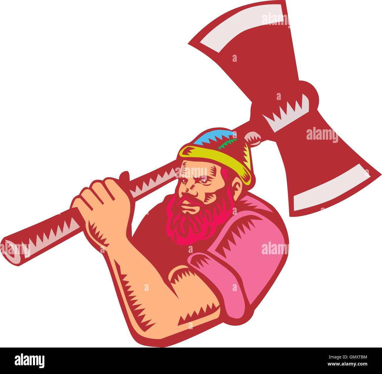 Lumberjack Axe Woodcut Stock Vector Image & Art - Alamy