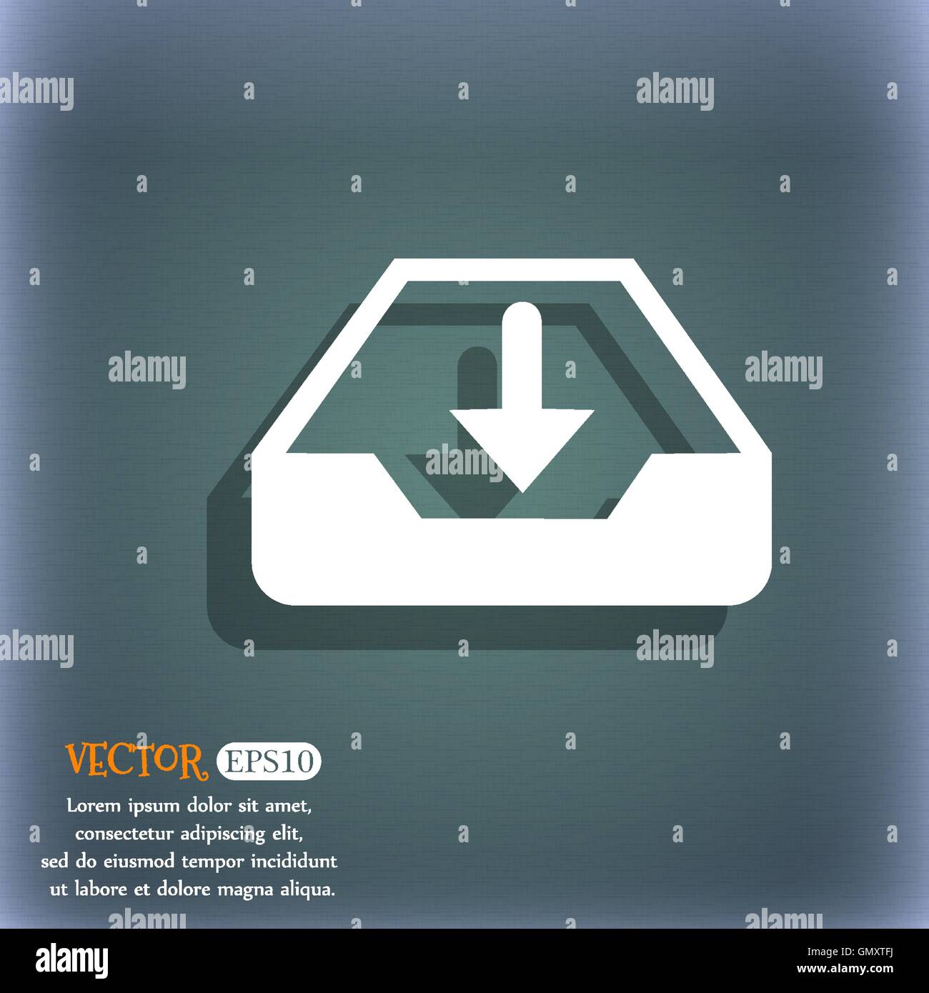 Restore icon. On the blue-green abstract background with shadow and ...