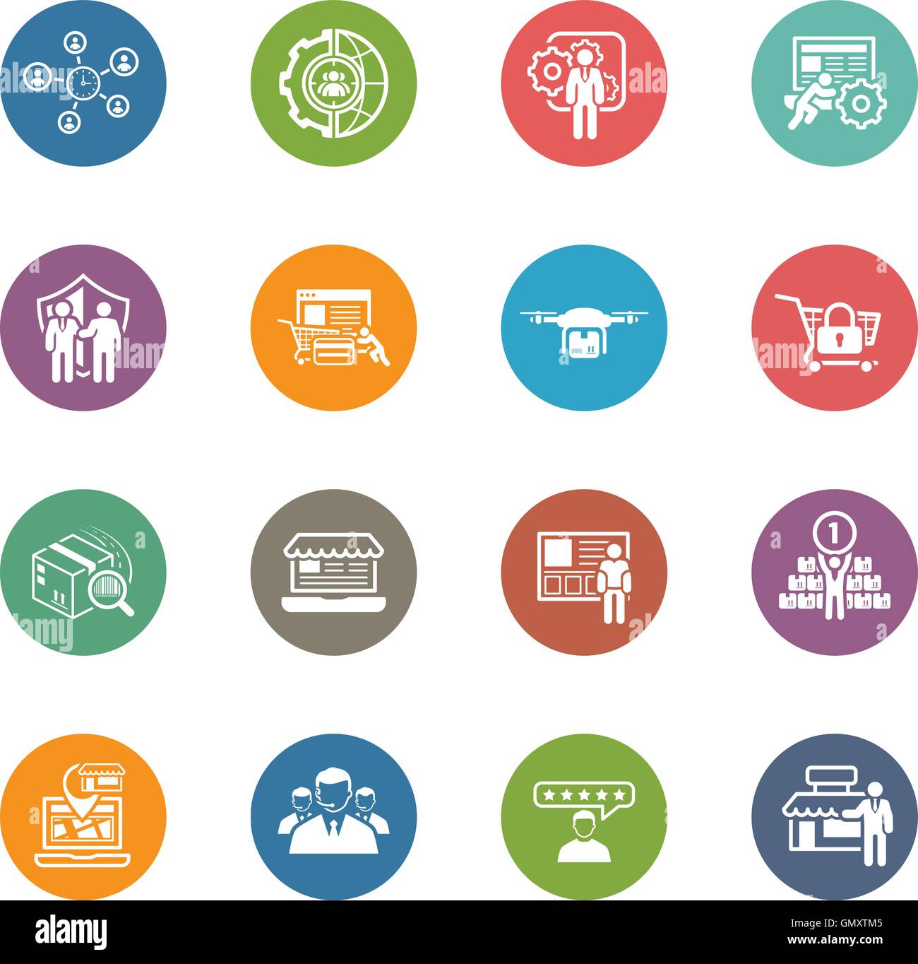 Flat Design Business Icons Set Stock Vector Image & Art - Alamy