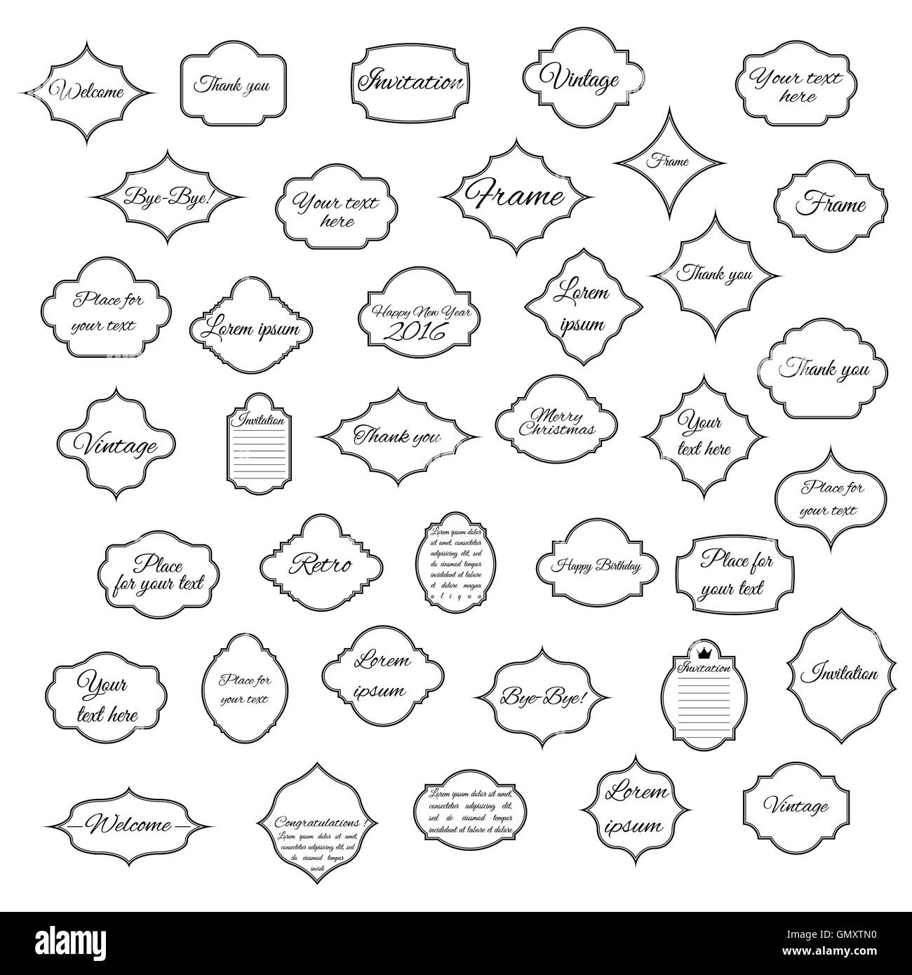 Vintage Frames Vector High Resolution Stock Photography and Images - Alamy