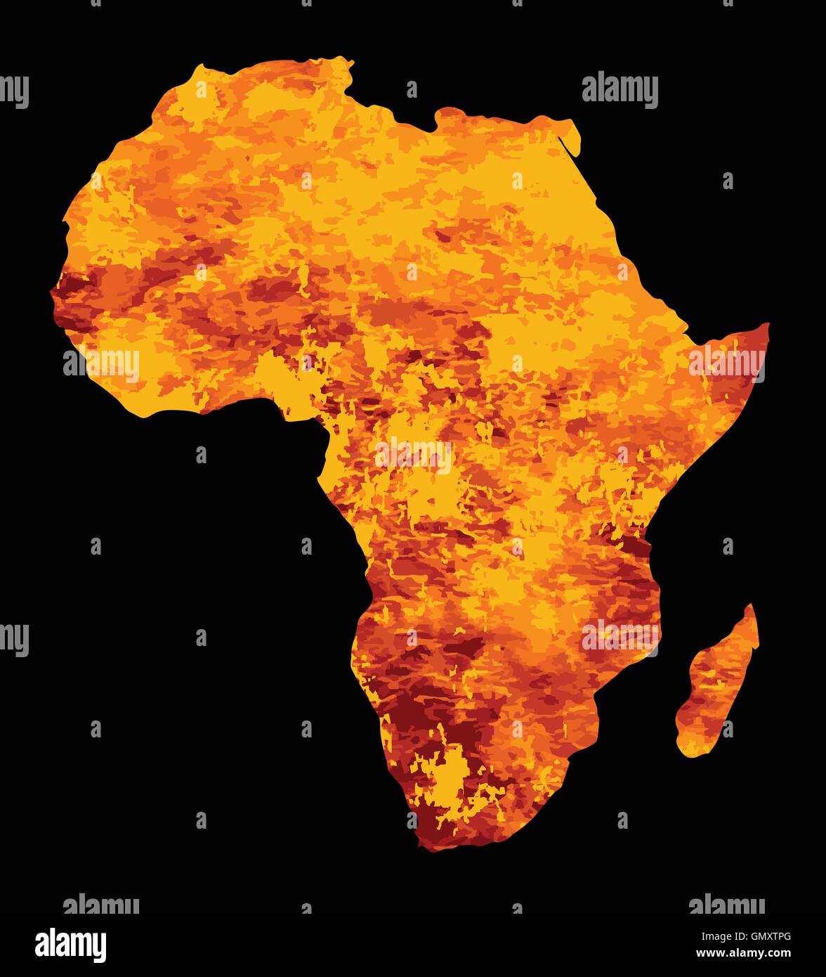 Silhouette Of Africa On Fire Stock Vector Image & Art - Alamy