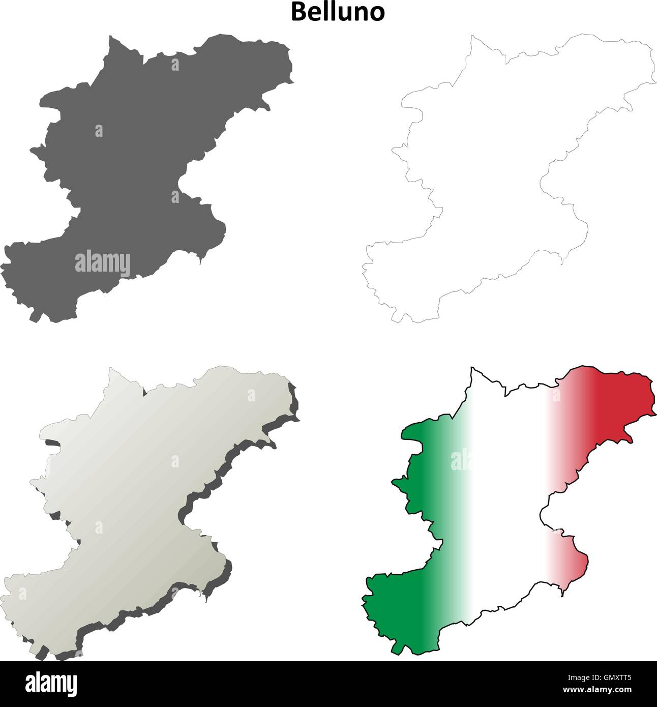 Belluno map hi-res stock photography and images - Alamy