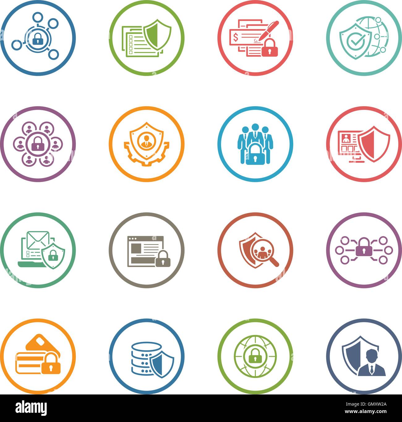 Flat Design Protection and Security Icons Set Stock Vector Image & Art ...