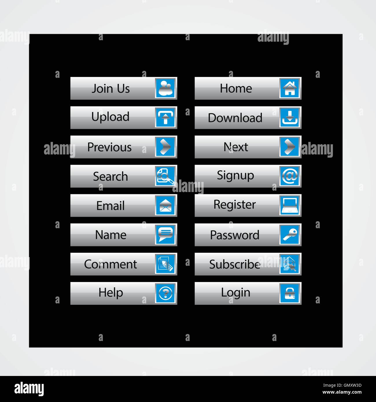 Web Design buttons Theme Stock Vector Image & Art - Alamy