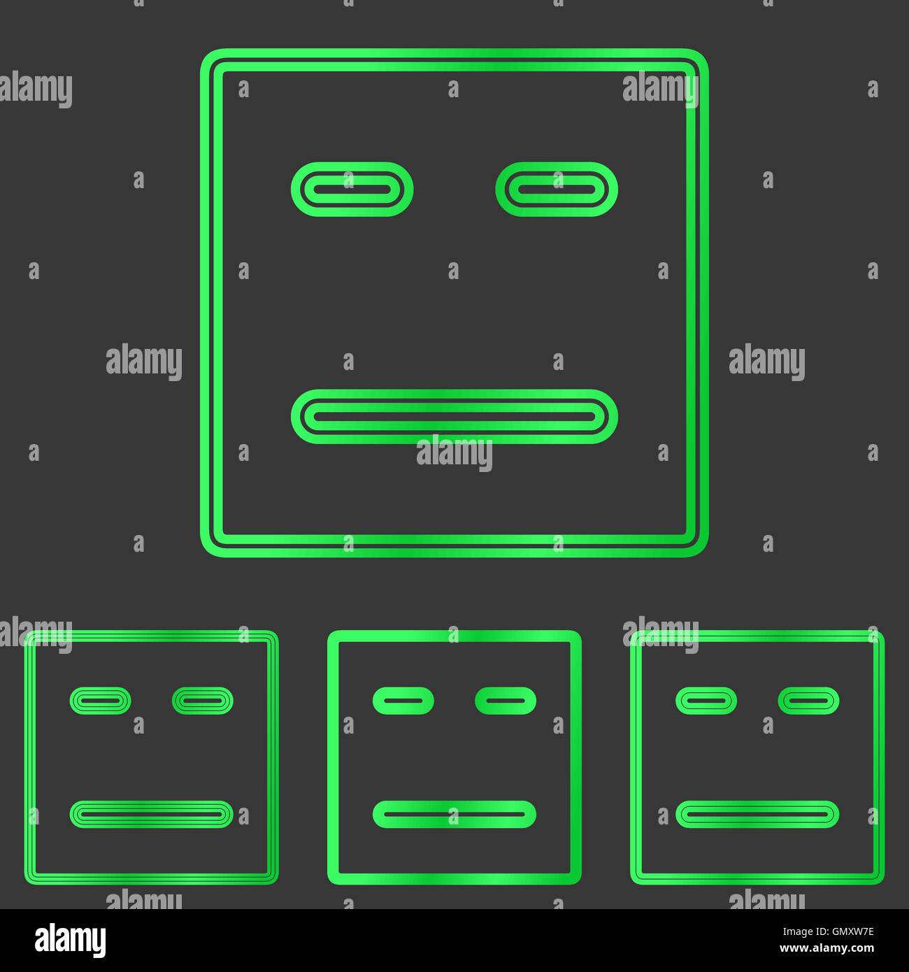 Green line face logo design set Stock Vector Image & Art - Alamy