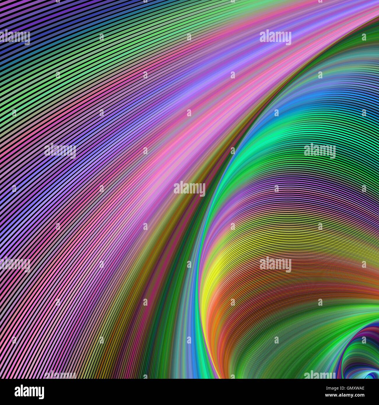 Abstract colorful curved geometric digital art Stock Vector Image & Art ...