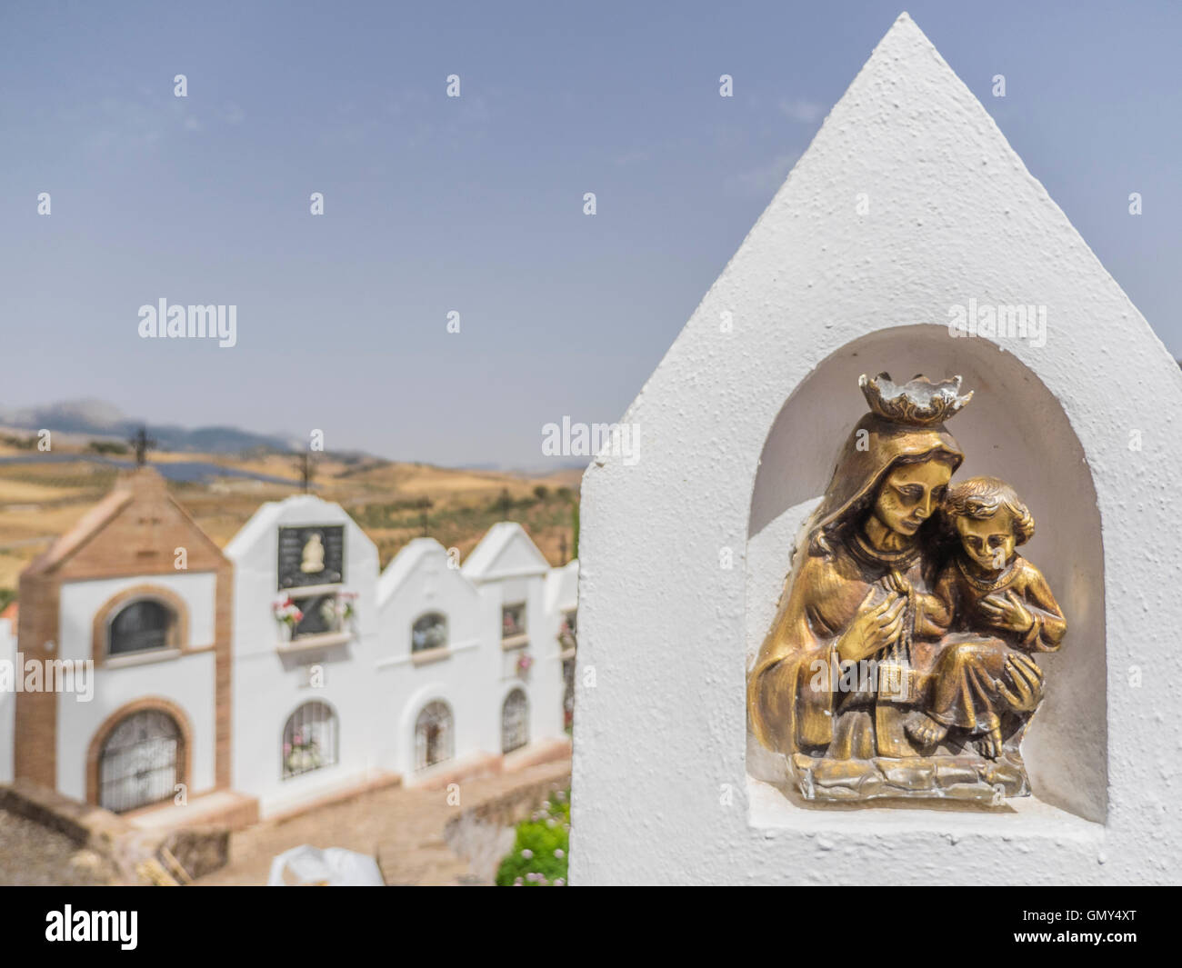 The cemetery in Casabermeja, Málaga Province, Spain with the repeated ...
