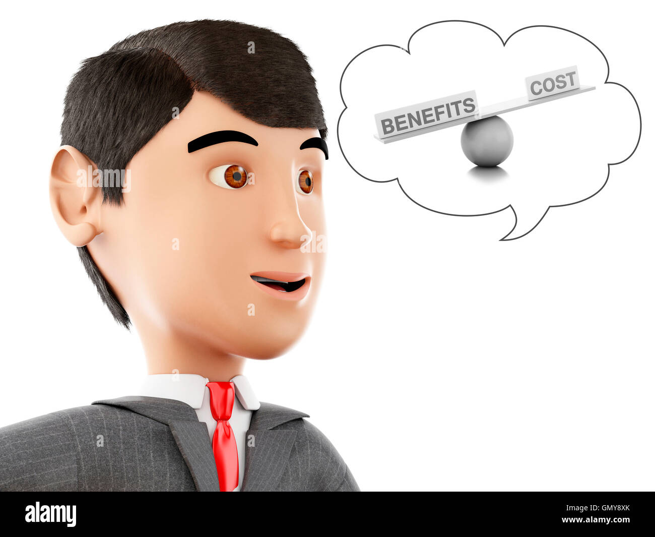3d Illustration. businessman thinking about his plans. Business and ...