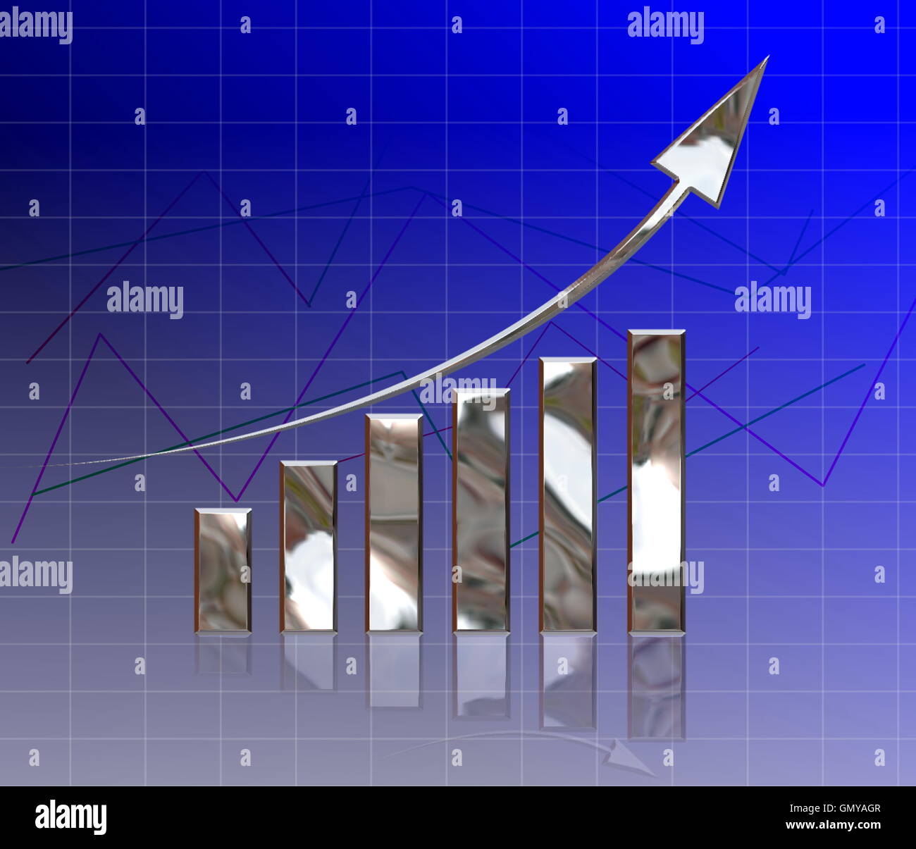 silver business graph on background Stock Photo - Alamy