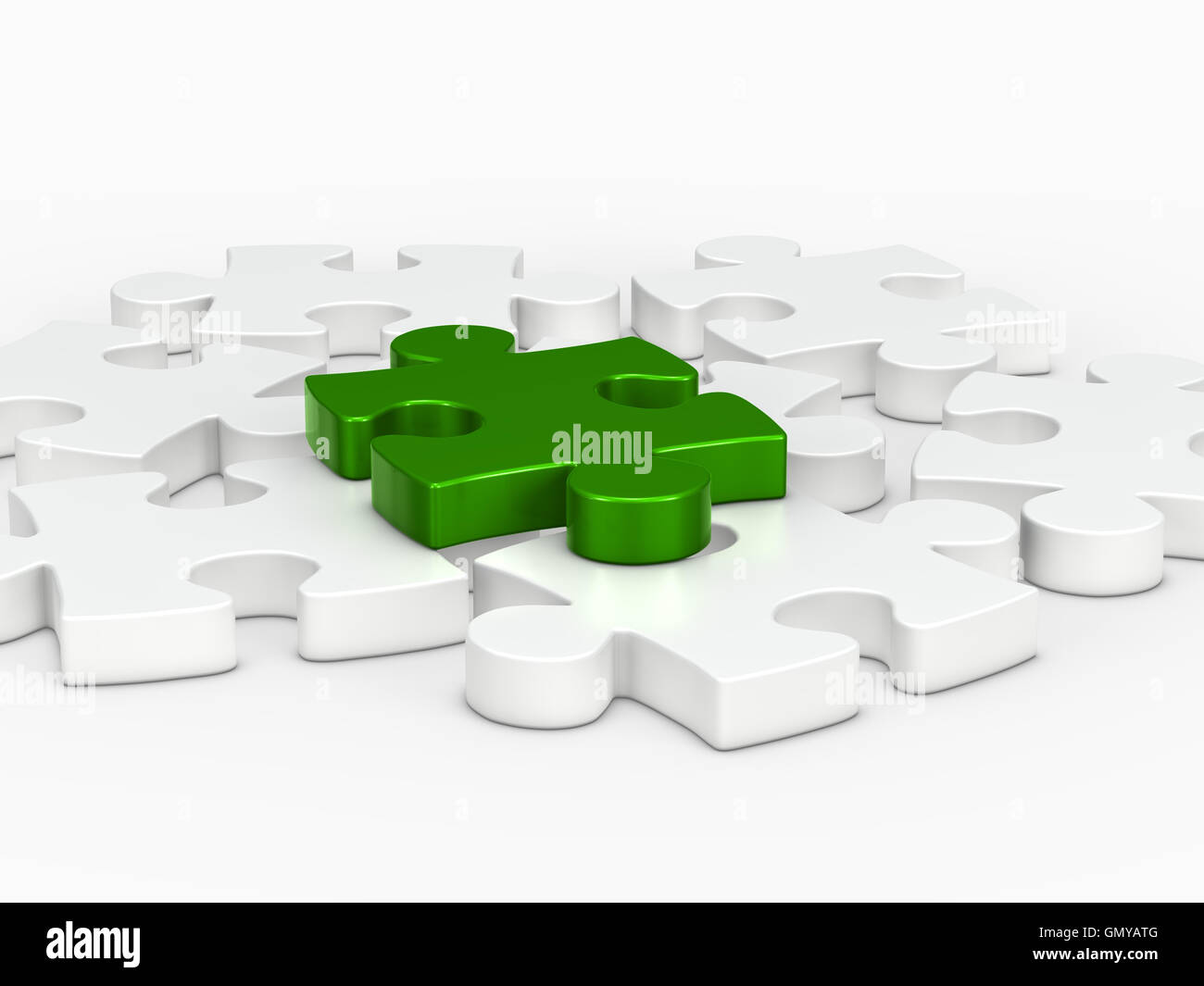 3d green puzzle piece Stock Photo - Alamy