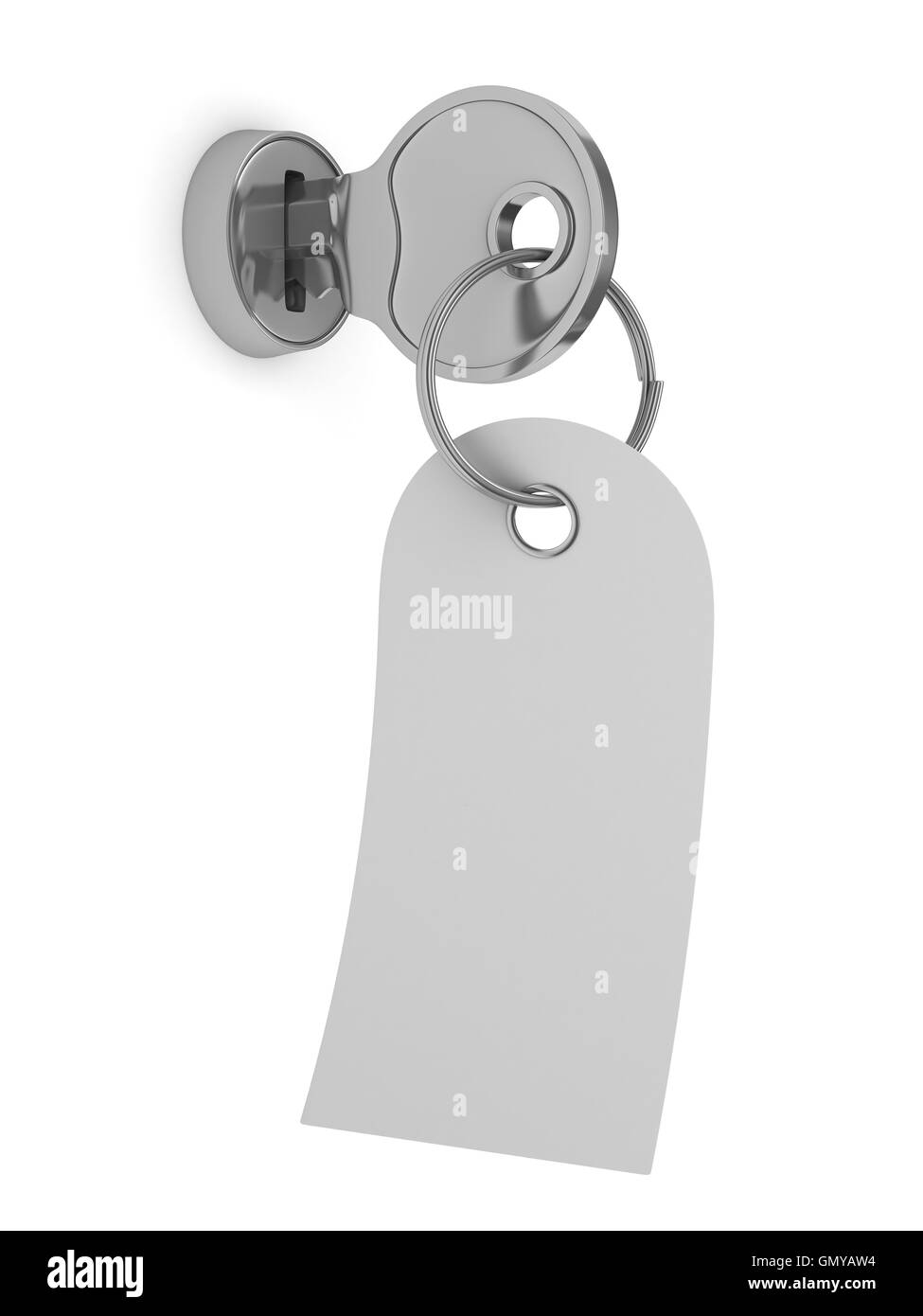 Isolated key on white background. 3D image Stock Photo - Alamy