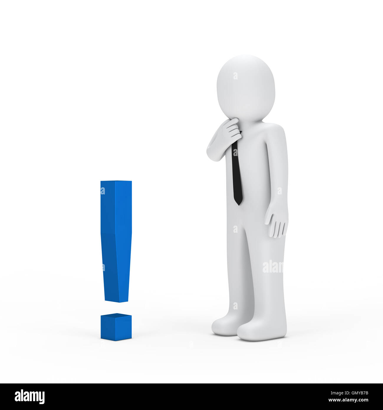 Blue exclamation mark icon cartoon hi-res stock photography and images ...