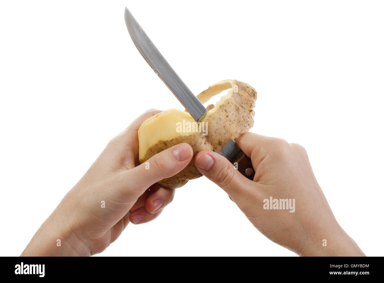 Hand knife cutting raw Cut Out Stock Images & Pictures - Alamy