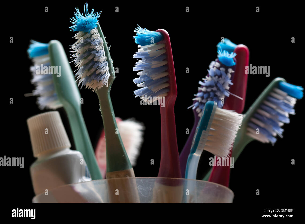 Brush with black toothpaste hi-res stock photography and images - Alamy