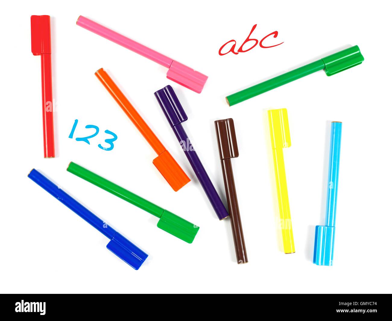 Blue stick pens hi-res stock photography and images - Alamy