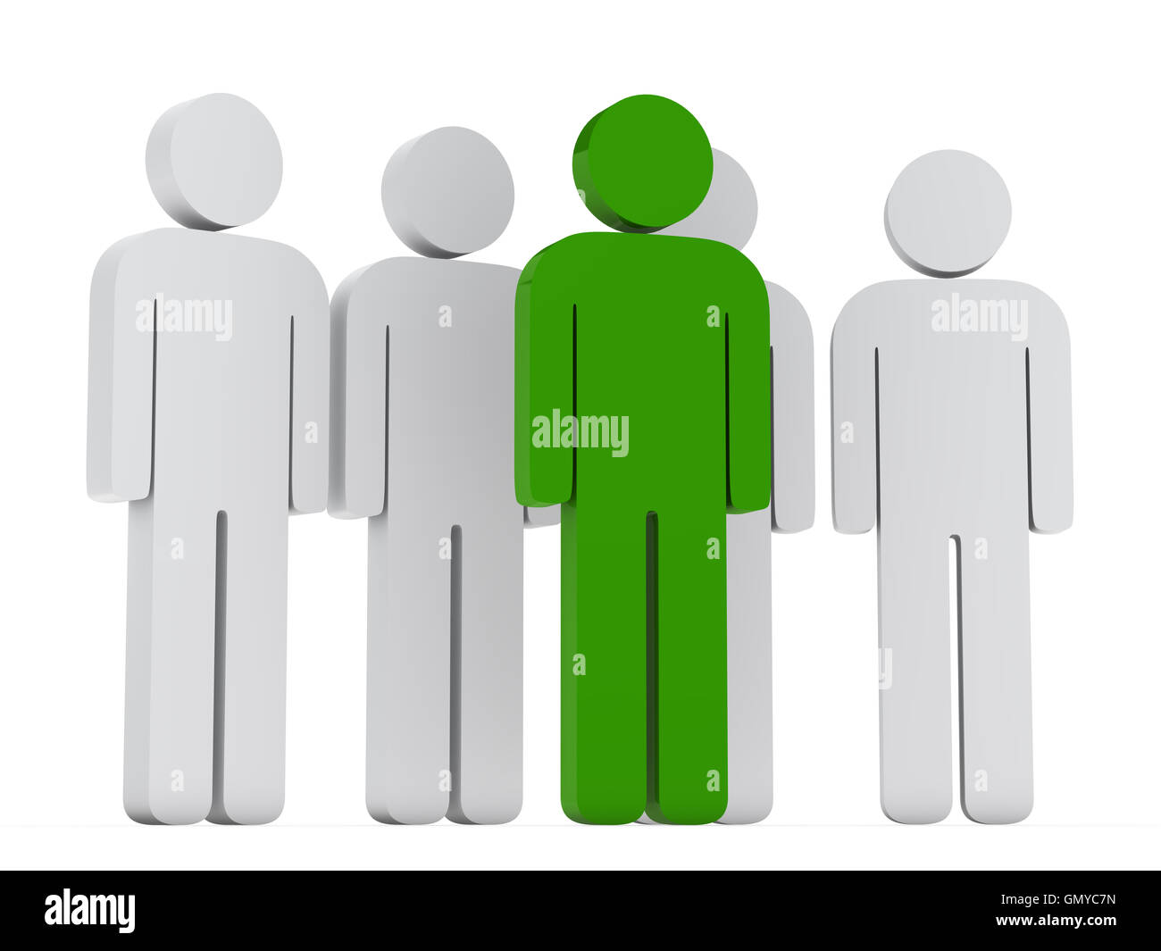 teamwork group with green leader Stock Photo - Alamy