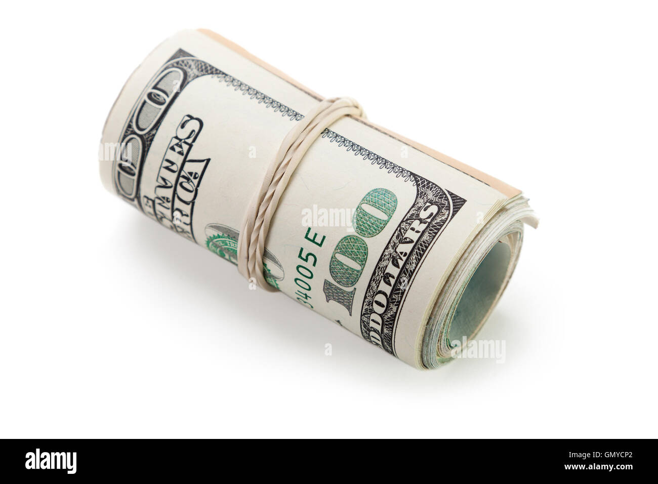 100 dollar bill rolled up hi-res stock photography and images - Alamy