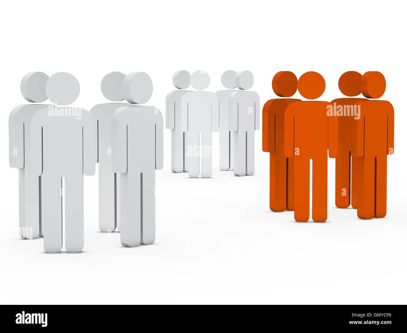 team people group white orange Stock Photo - Alamy