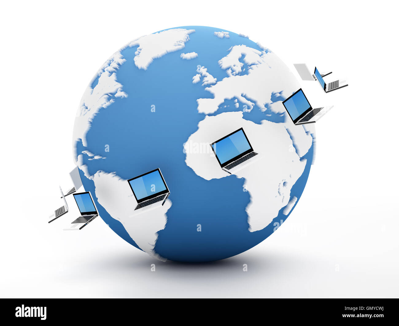 Global world with communications around the globe hi-res stock ...