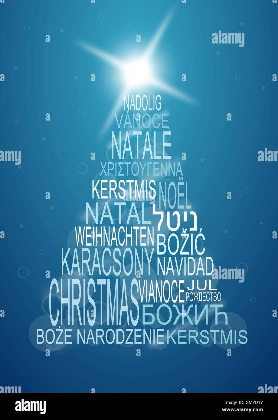 multilingual christmas background Stock Photo - Alamy
