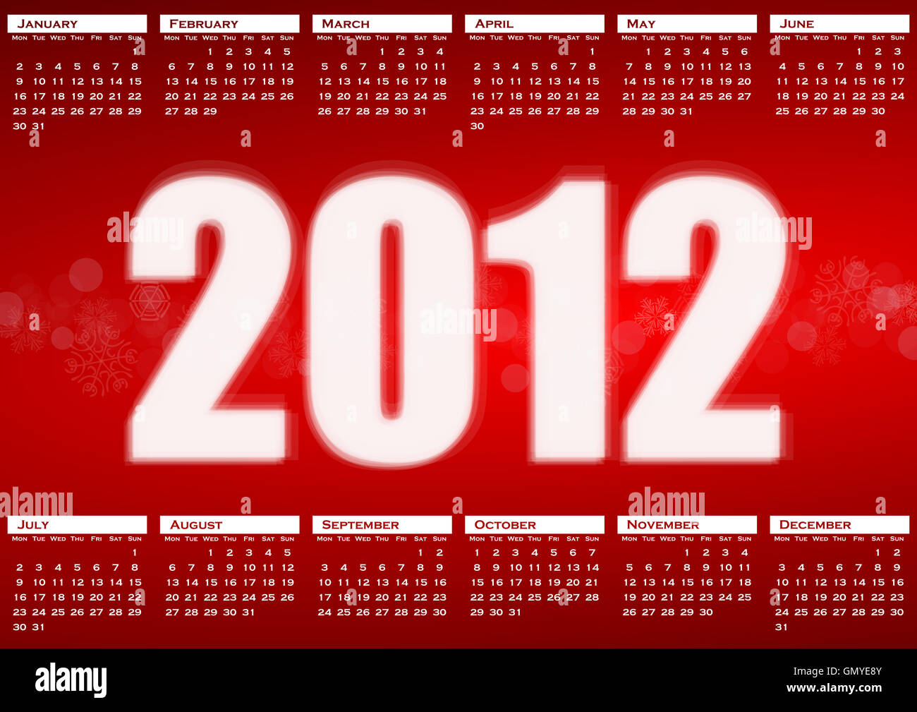 2012 calendar hi-res stock photography and images - Alamy