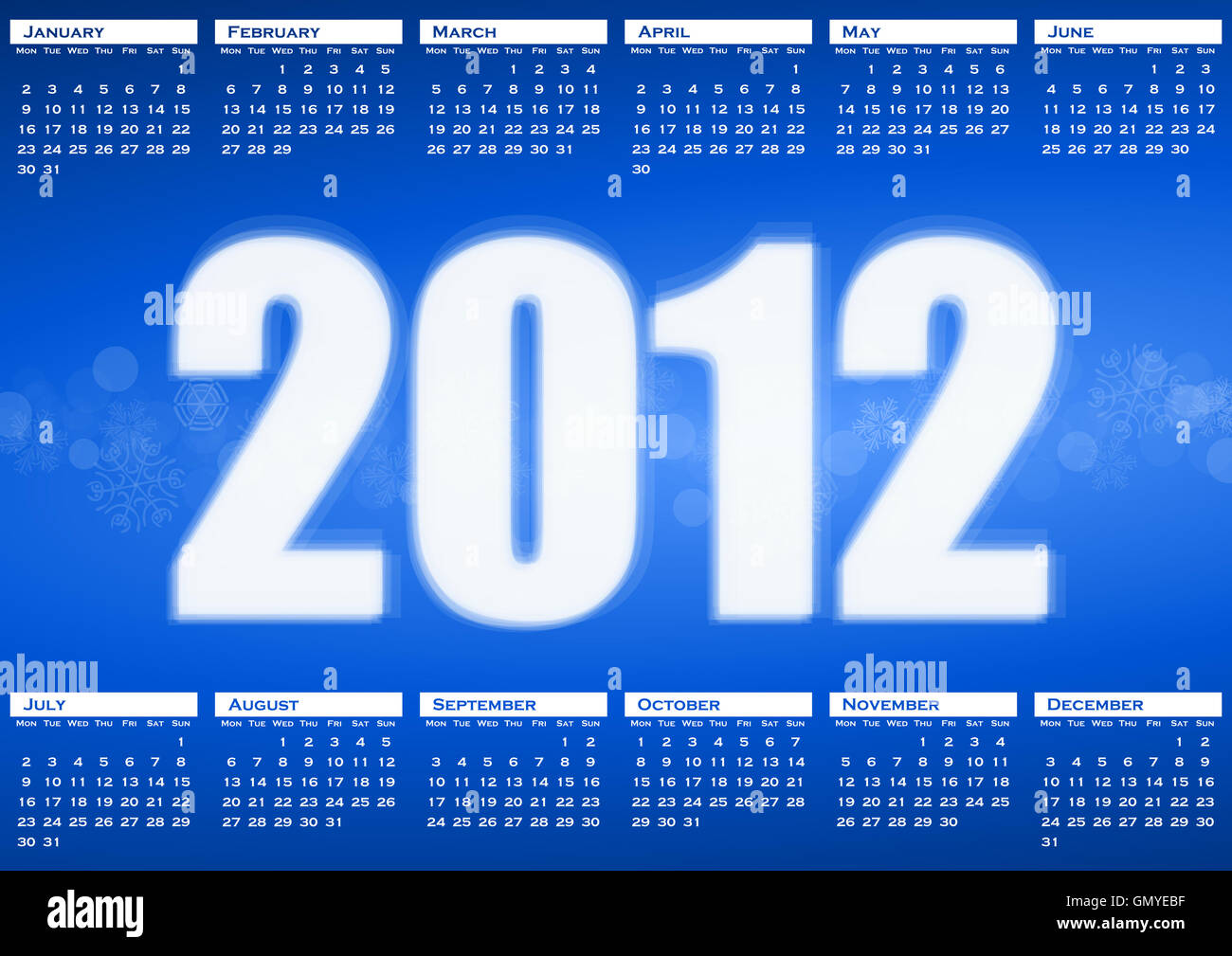 2012 calendar hi-res stock photography and images - Alamy