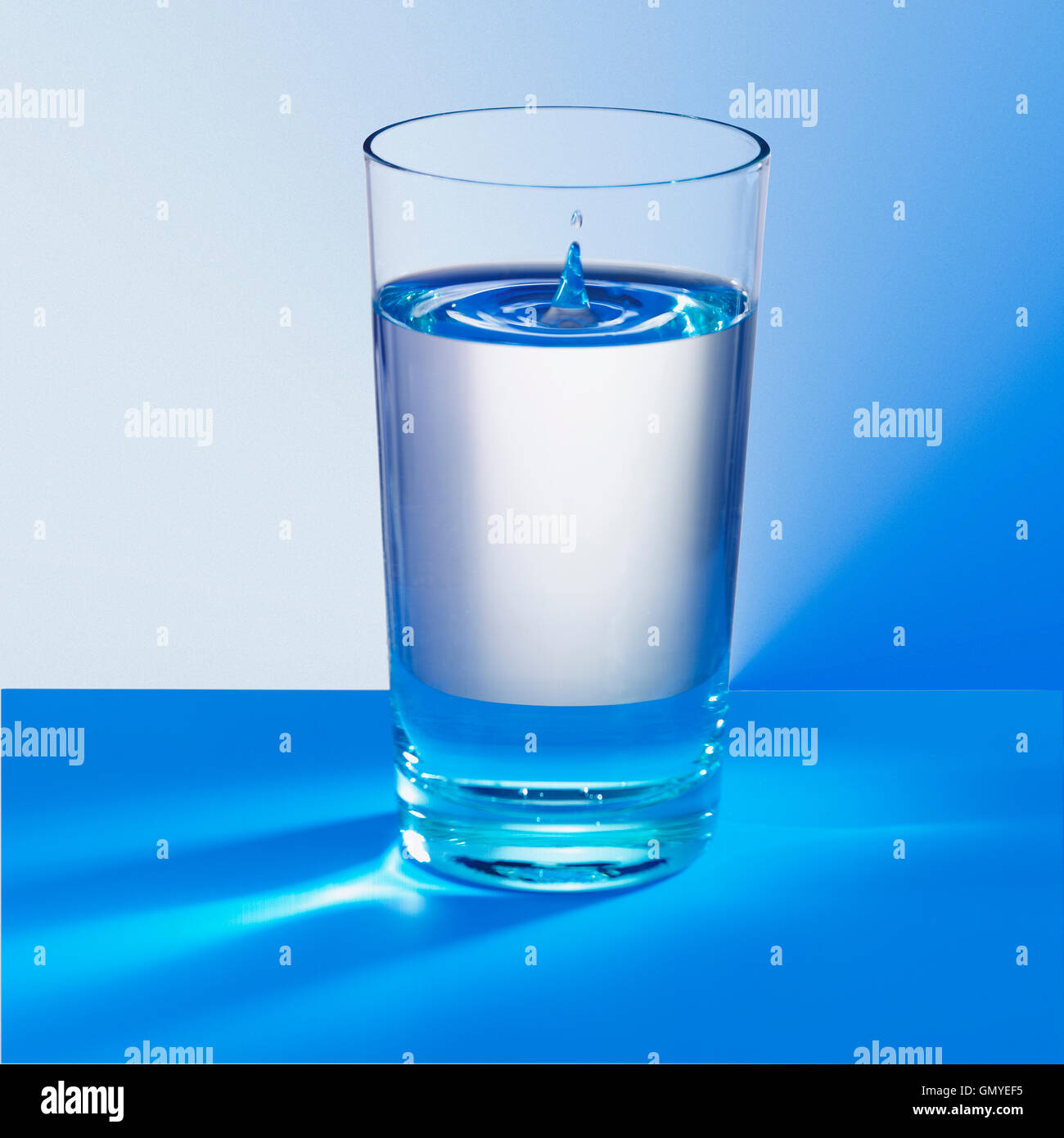 cold glass of blue water Stock Photo - Alamy