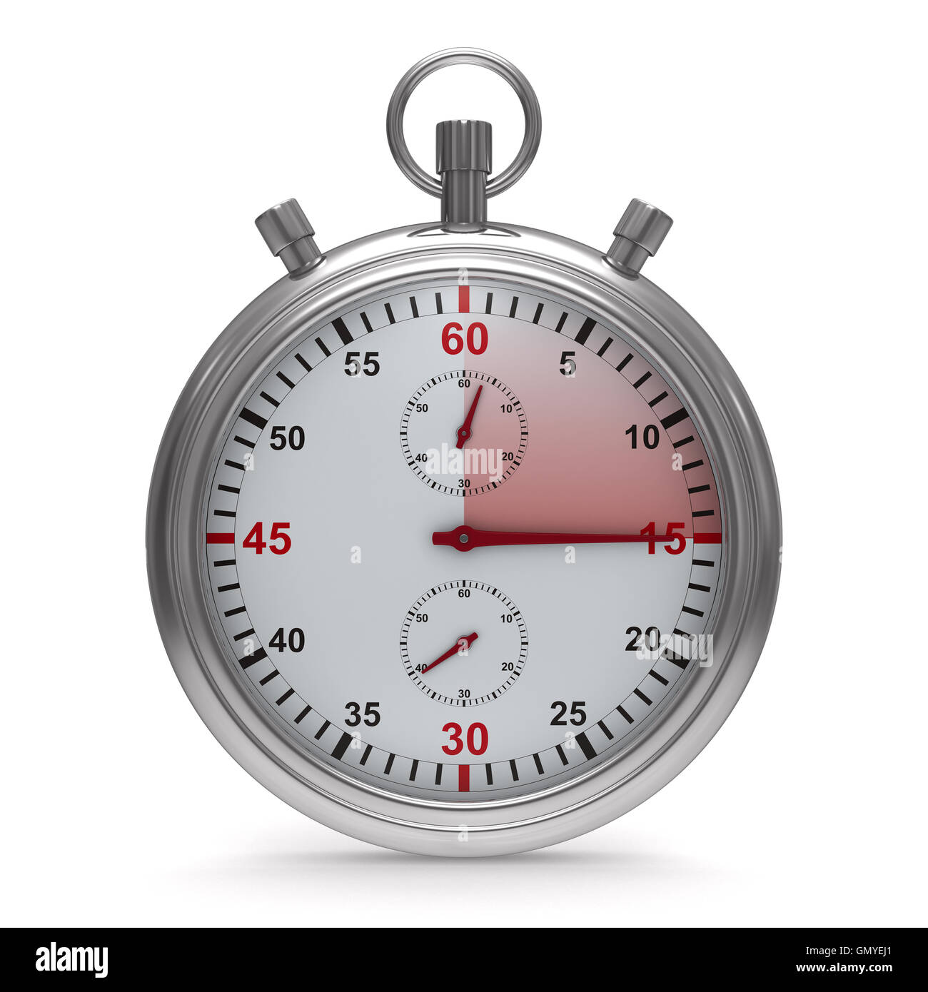 Stopwatch on white background. Isolated 3D image Stock Photo - Alamy
