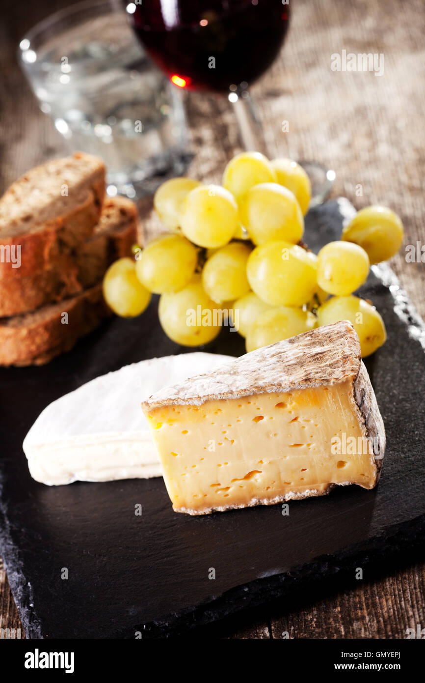 swiss cheese and red wine Stock Photo - Alamy