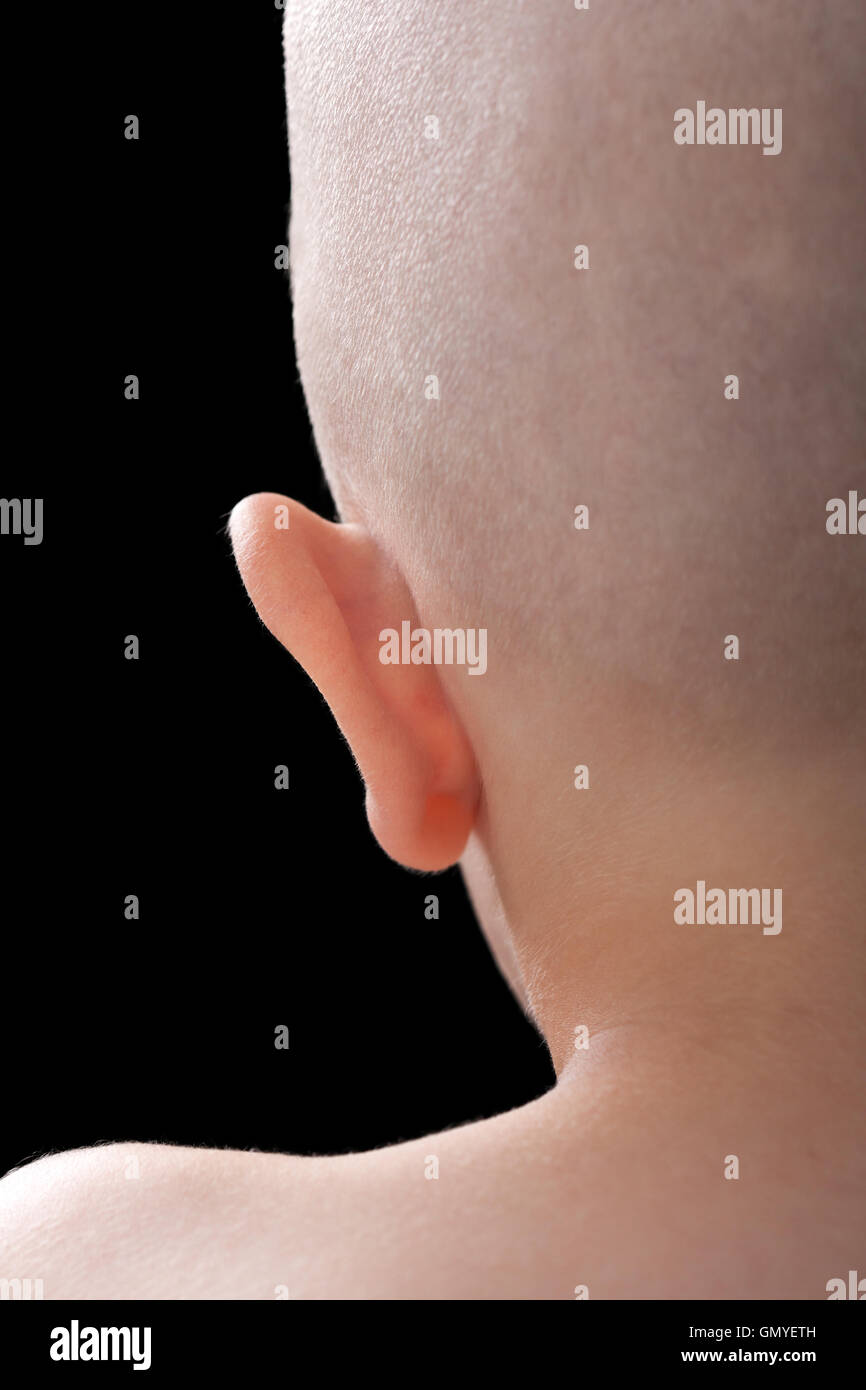 Child ear profile view Stock Photo - Alamy