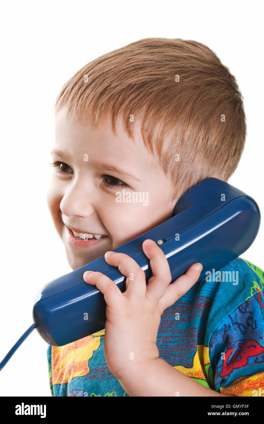 Child with telephone Stock Photo - Alamy