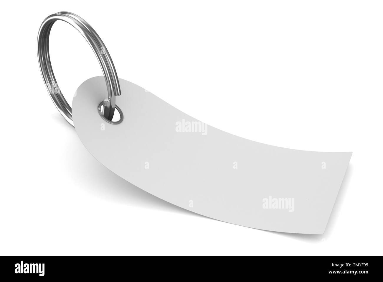 label and metallic ring on white background. Isolated 3D image Stock ...