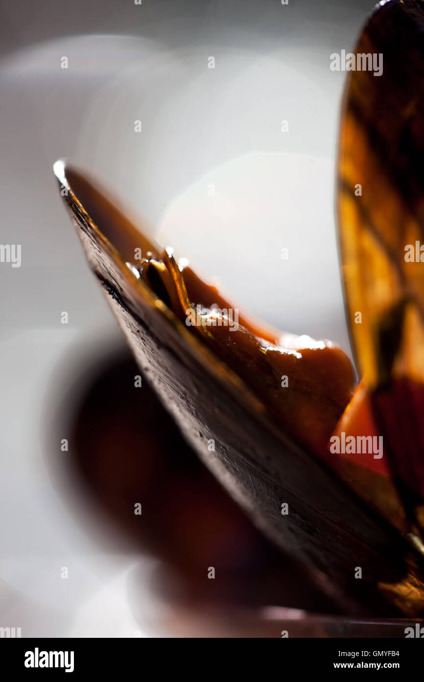 closeup of a cooked blue mussel Stock Photo - Alamy