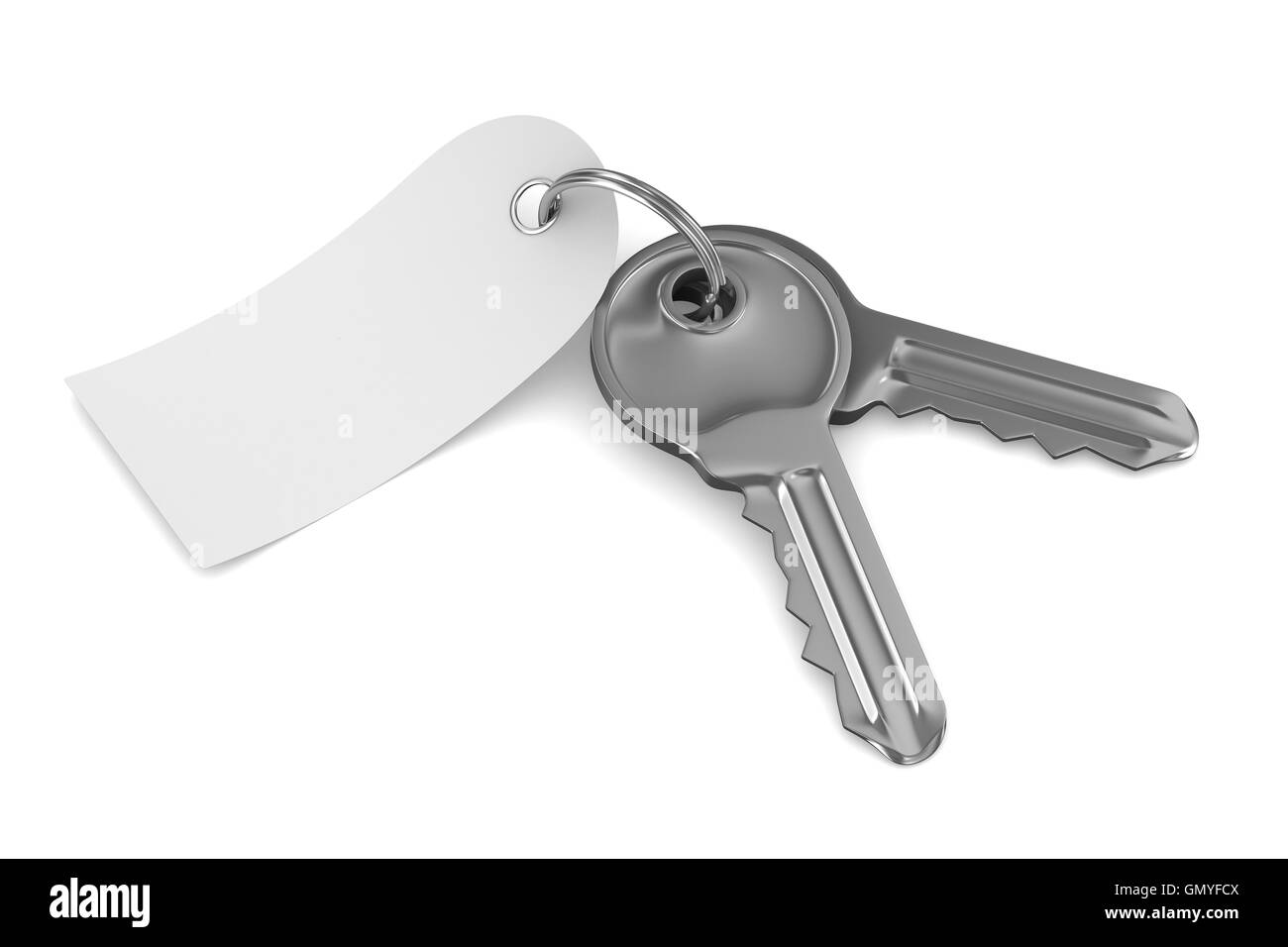Isolated two keys on white background. 3D image Stock Photo - Alamy