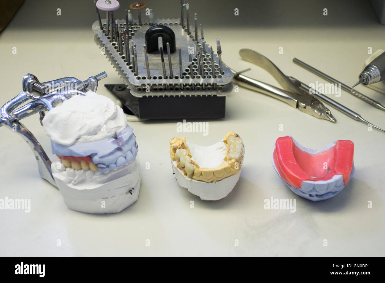 dental prosthesis manufacturing step in dental laboratories Stock Photo ...