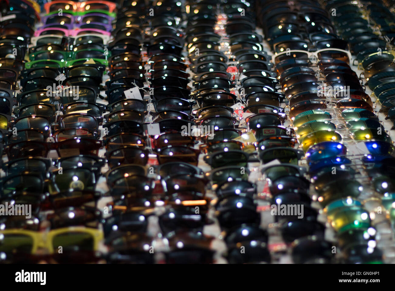 rows of sunglasses on display and for sale Stock Photo - Alamy