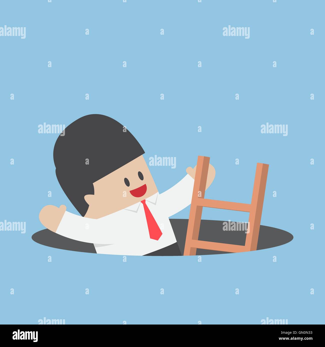 Climbing out of a hole Stock Vector Images - Alamy