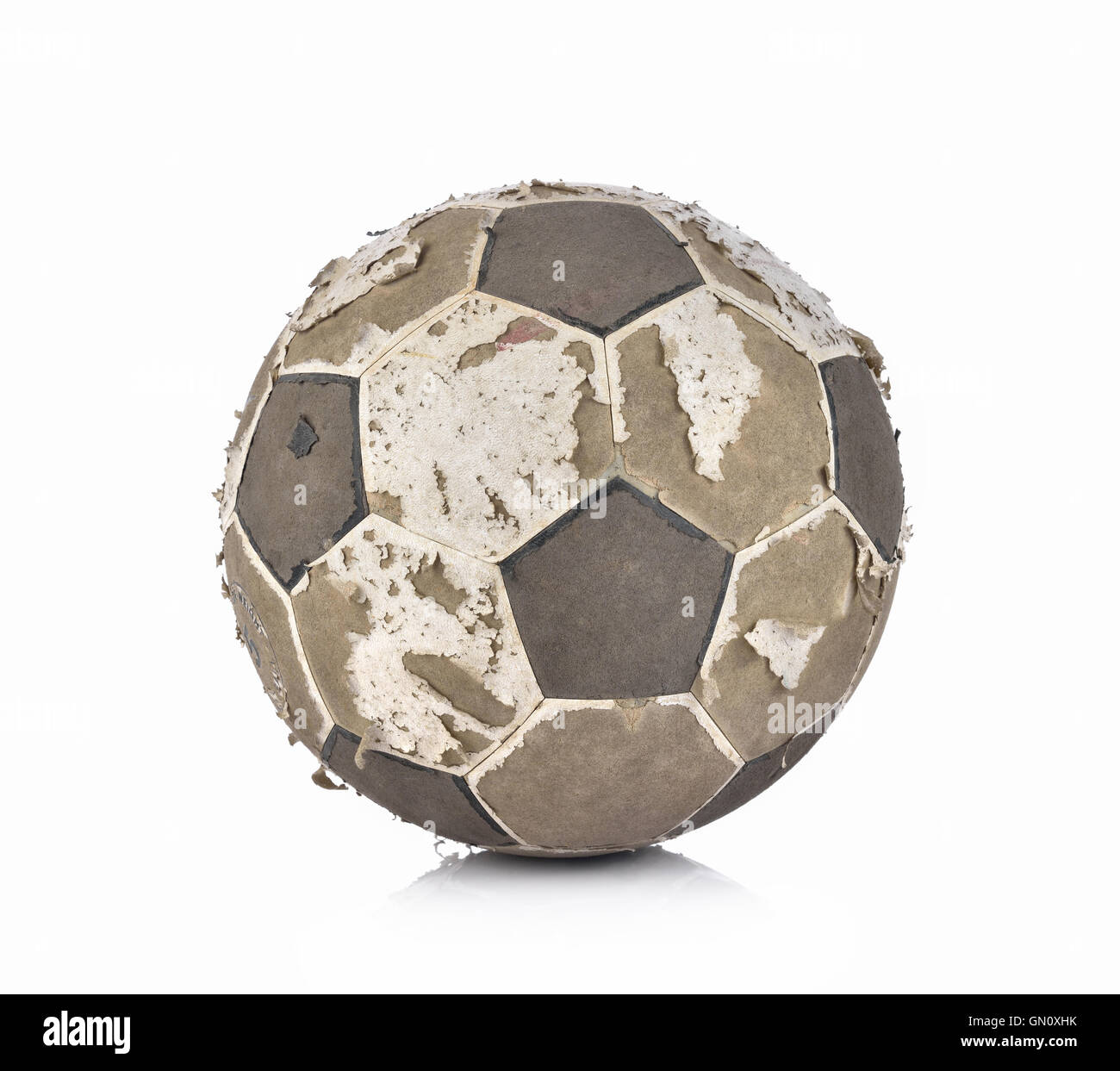 old soccer ball isolated on white background Stock Photo - Alamy