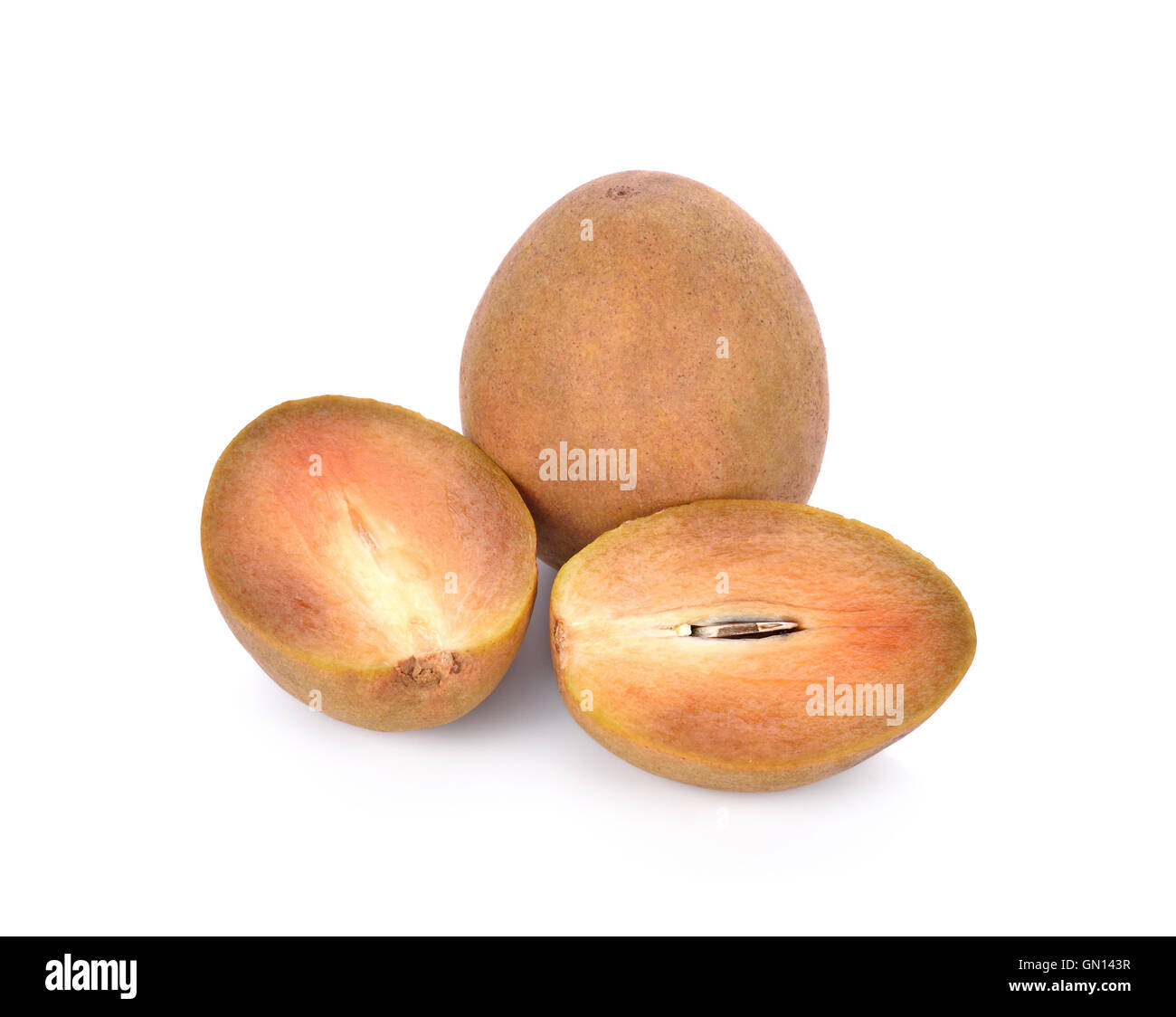Manilkara zapota sweet fruit Cut Out Stock Images & Pictures - Alamy