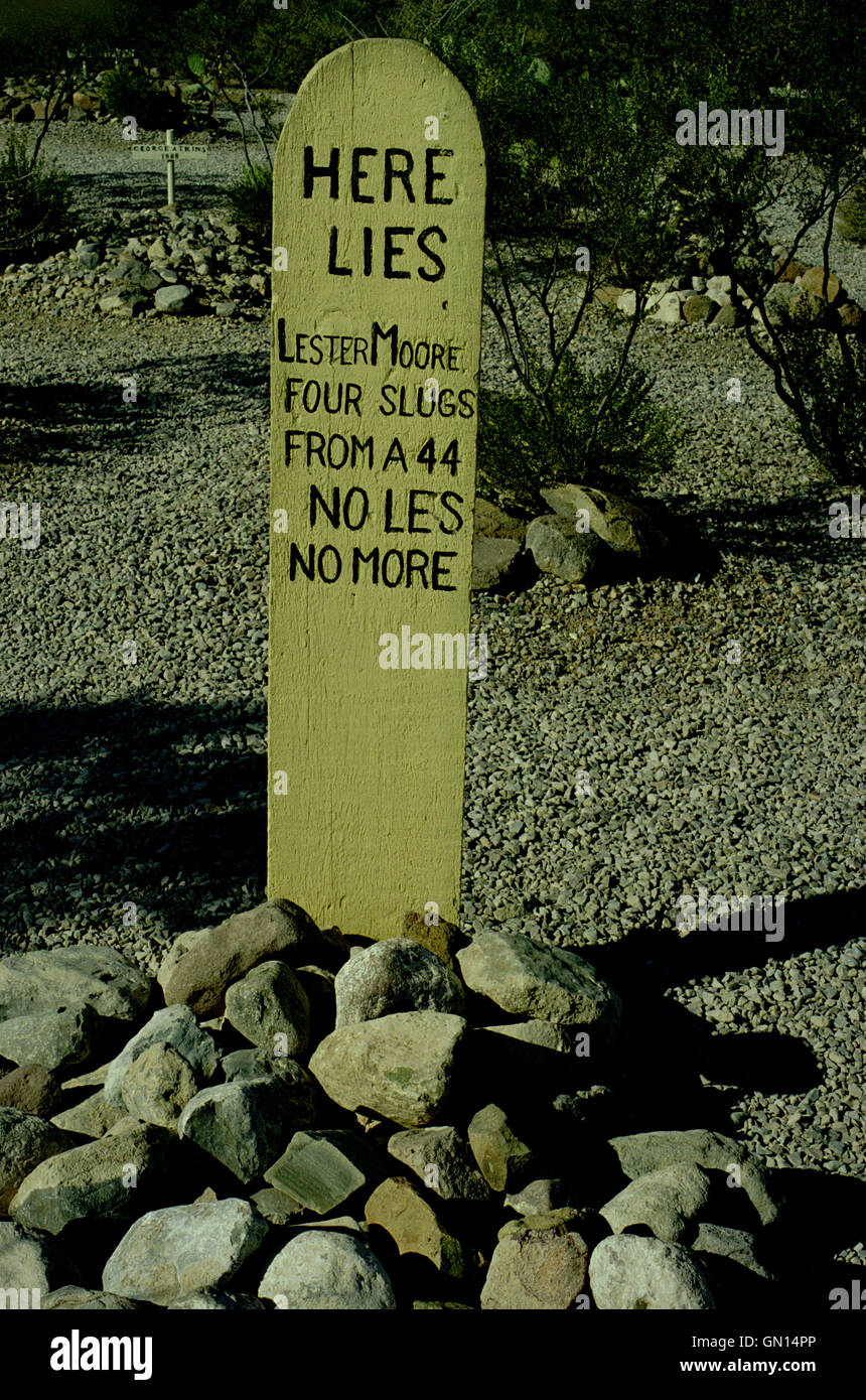 grave in boot hill cemetry tombstone brian mcguire Stock Photo - Alamy