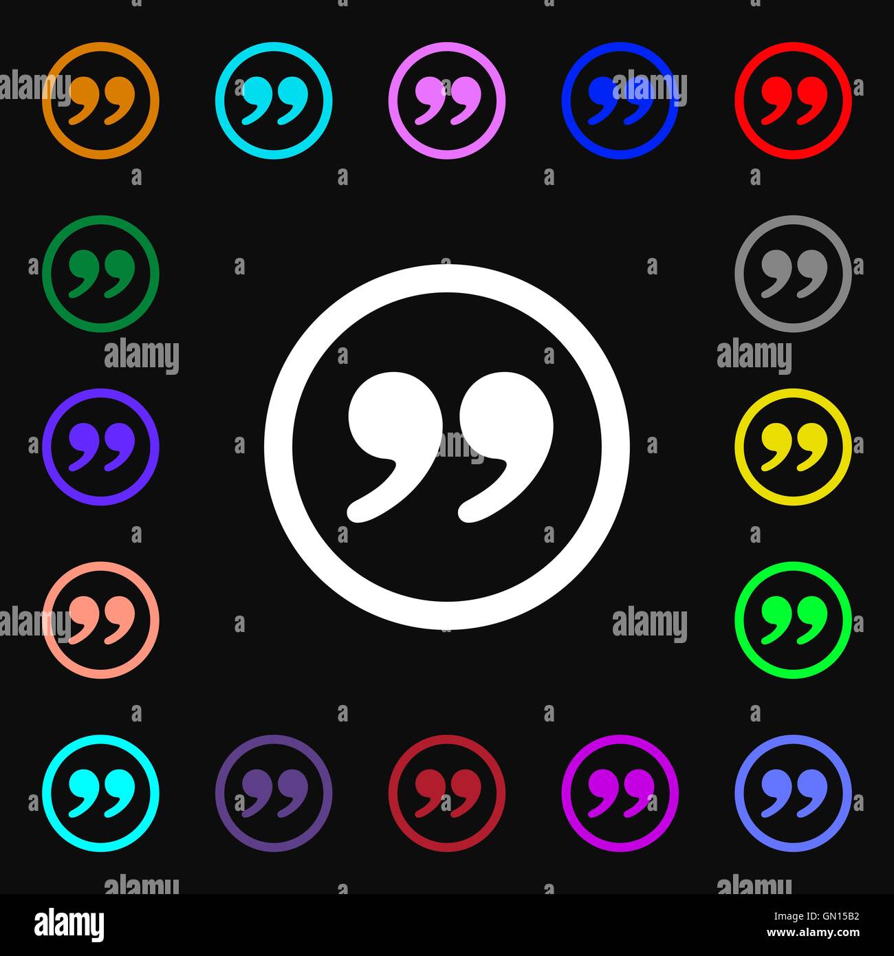 Double quotes icon sign. Lots of colorful symbols for your design ...