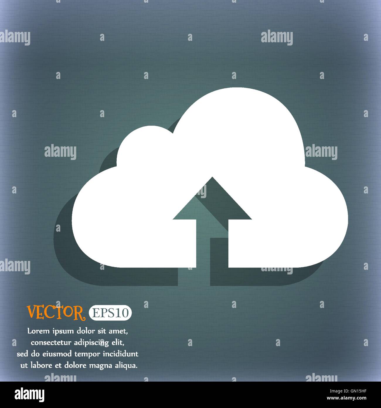 Backup icon. On the blue-green abstract background with shadow and space for your text. Vector ...