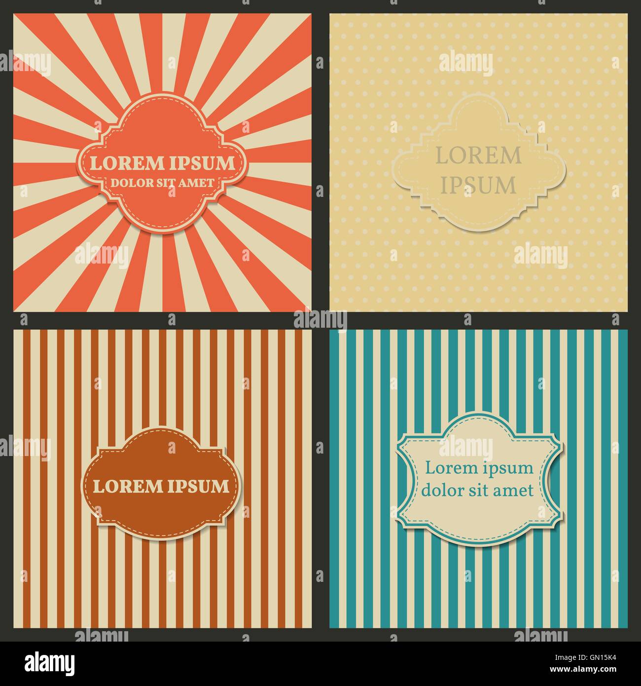 Set of backgrounds with frame, vector illustration Stock Vector Image ...