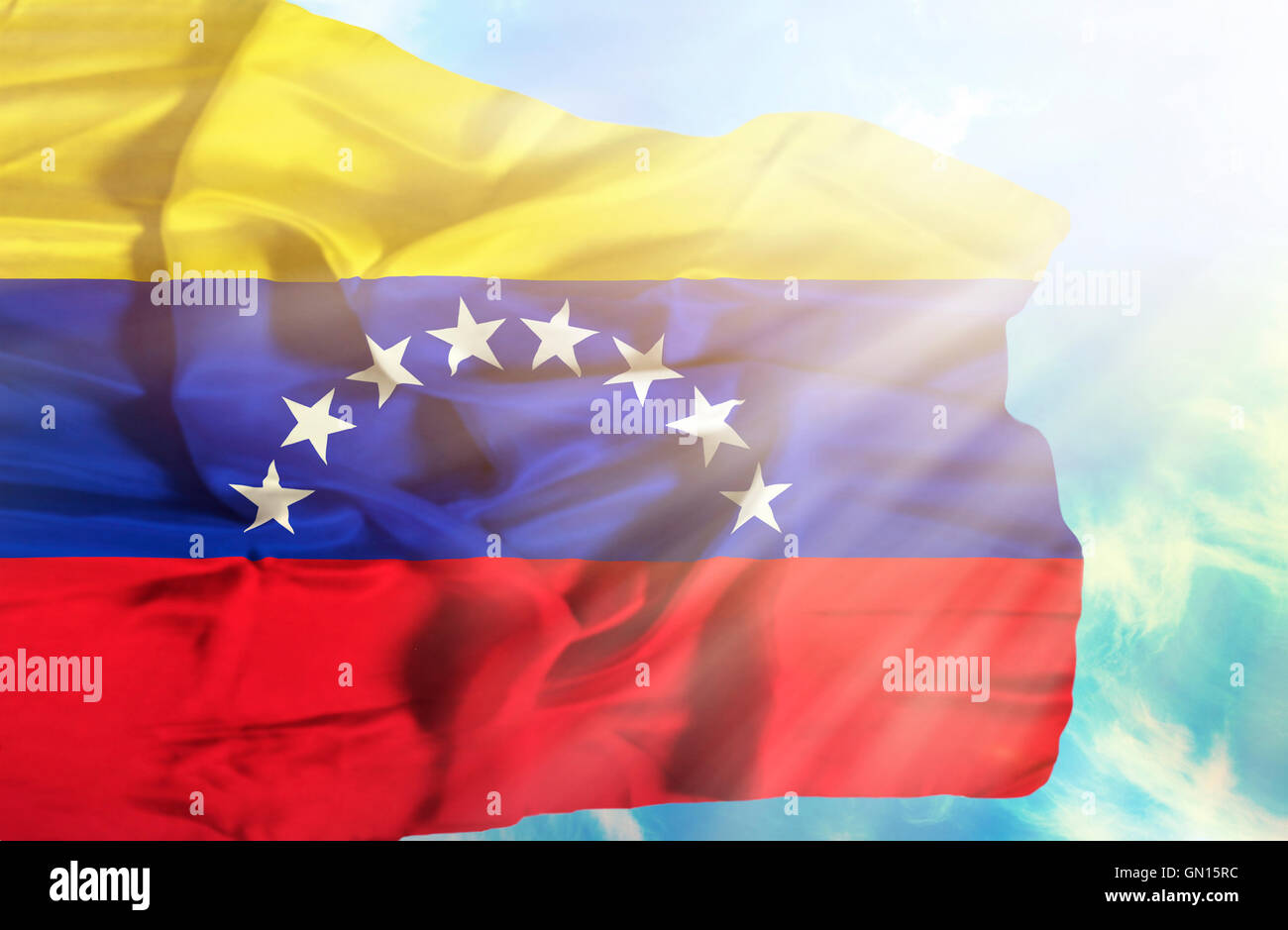 Old venezuela flag waving hi-res stock photography and images - Alamy