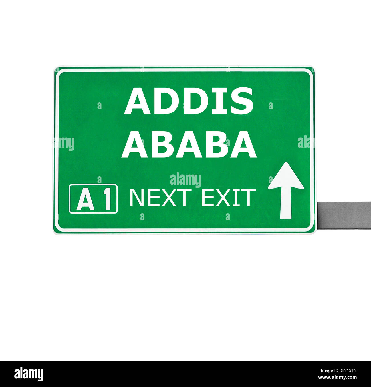 ADDIS ABABAroad sign isolated on white Stock Photo - Alamy