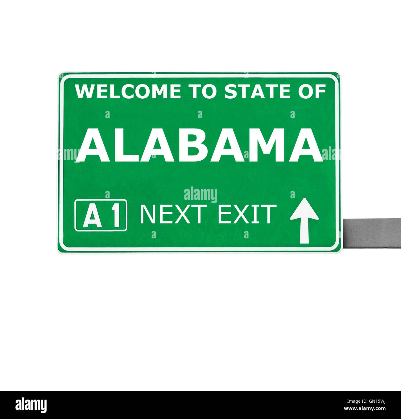 ALABAMA road sign isolated on white Stock Photo - Alamy