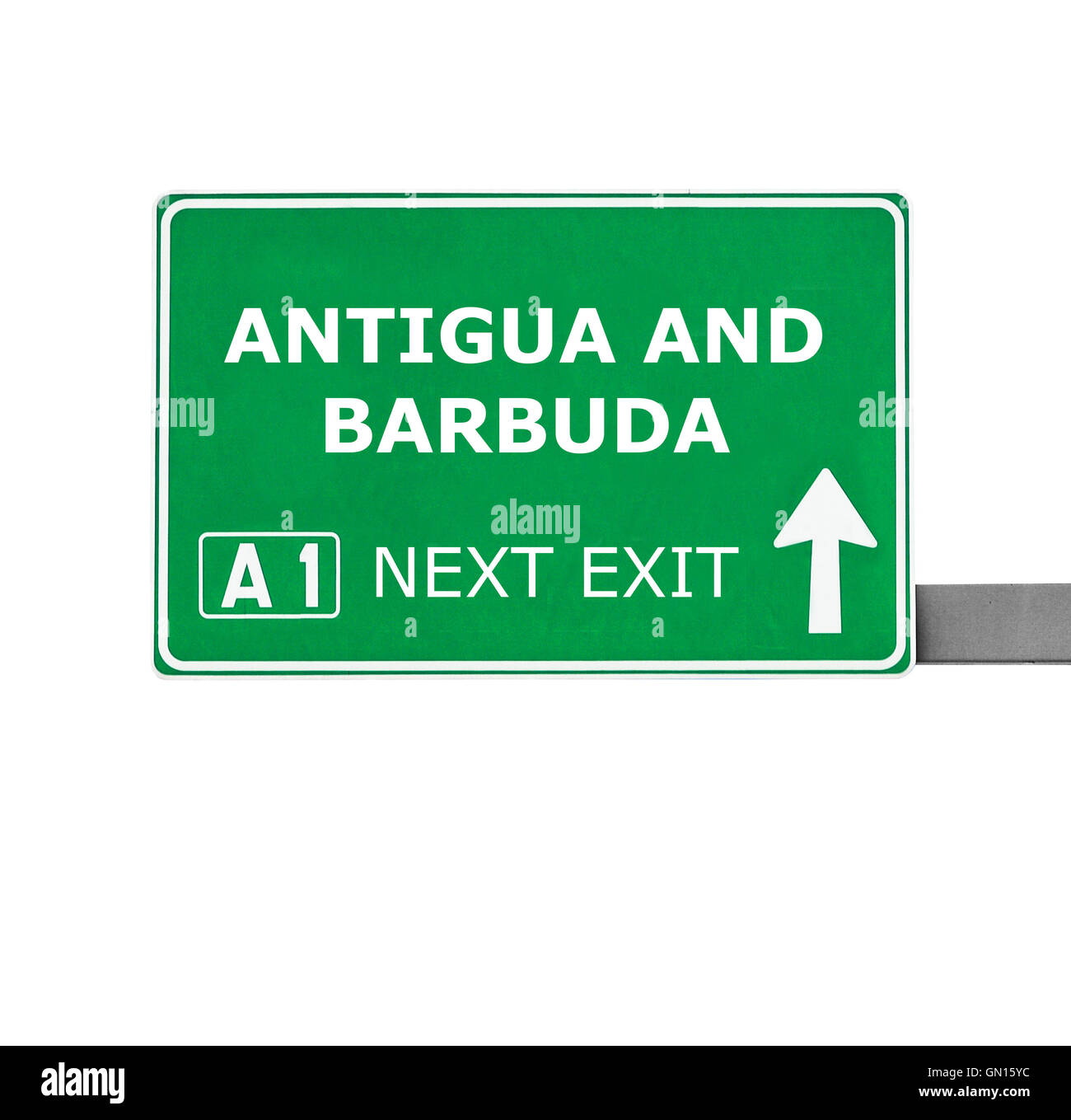 ANTIGUA AND BARBUDA road sign isolated on white Stock Photo - Alamy