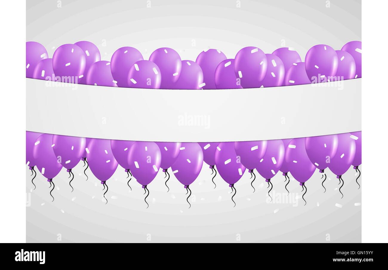 violet balloons and confetti Stock Vector Image & Art - Alamy
