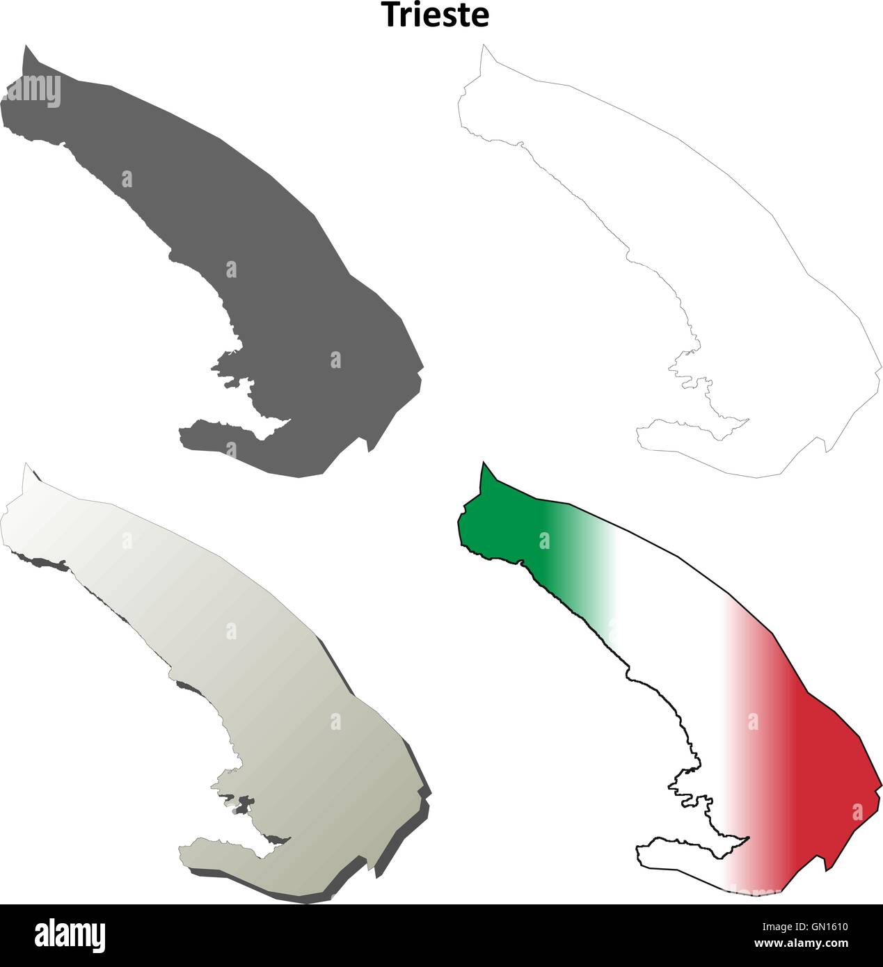Trieste map hi-res stock photography and images - Alamy