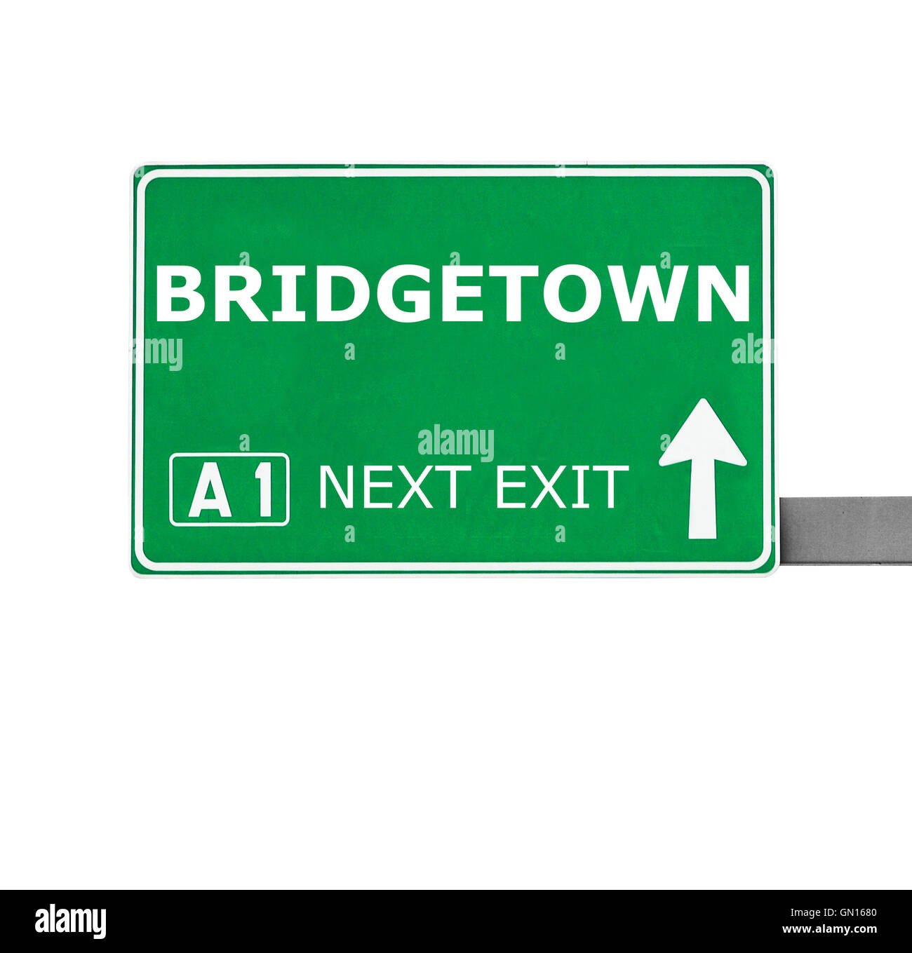 BRIDGETOWN road sign isolated on white Stock Photo - Alamy